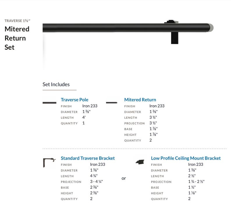 Mitered Traverse Curtain Rod - Etsy