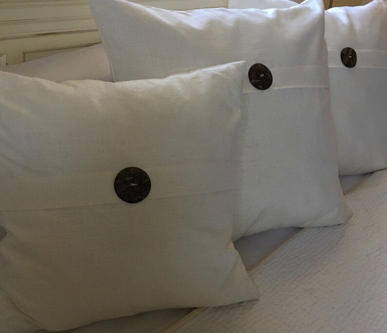 Linen Pillow Cover With Button - Etsy