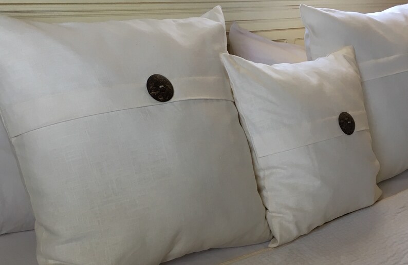 Linen Pillow Cover With Button - Etsy