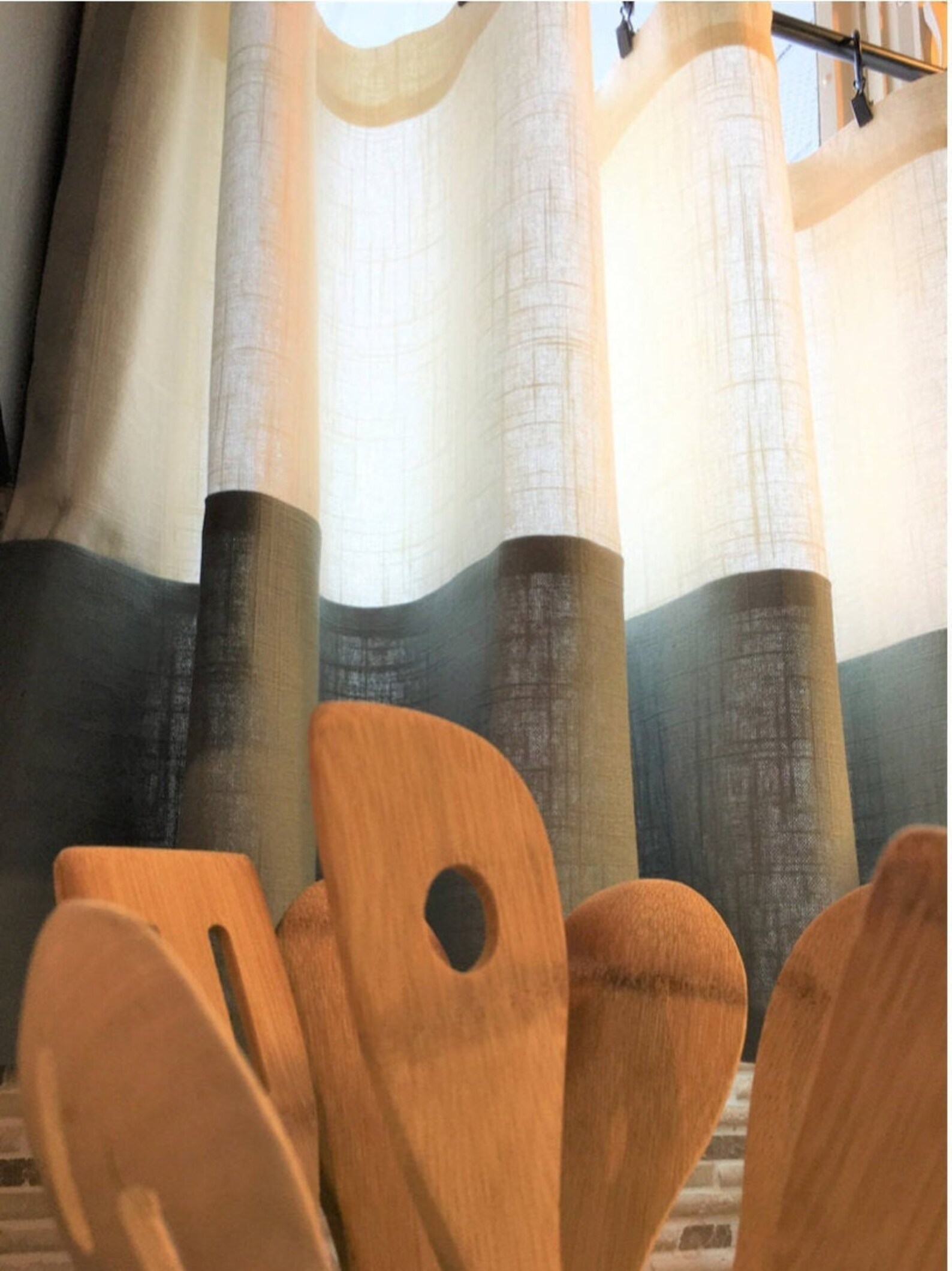 100% Linen Block Border Curtain Many Colors Lined Custom | Etsy