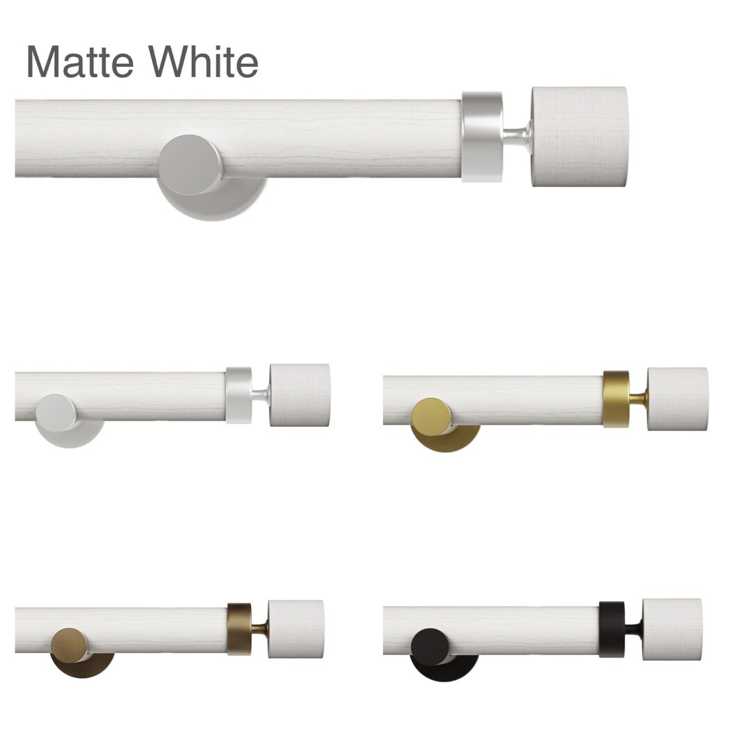 Wood & Metal Drapery Hardware Pole Set - Etsy