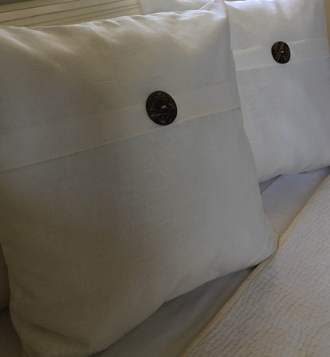 Linen Pillow Cover With Button - Etsy