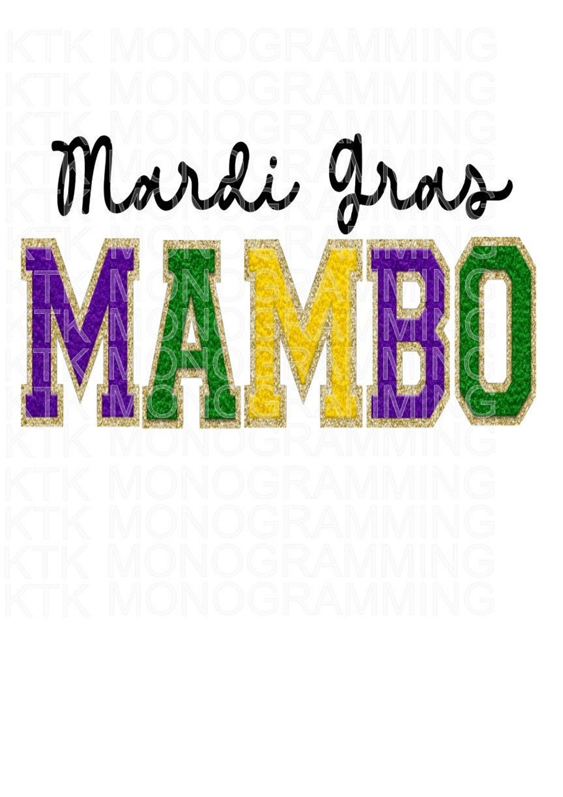 Mardi Gras Mambo Faux Chenille Letters Purple Green Yellow PNG - Etsy