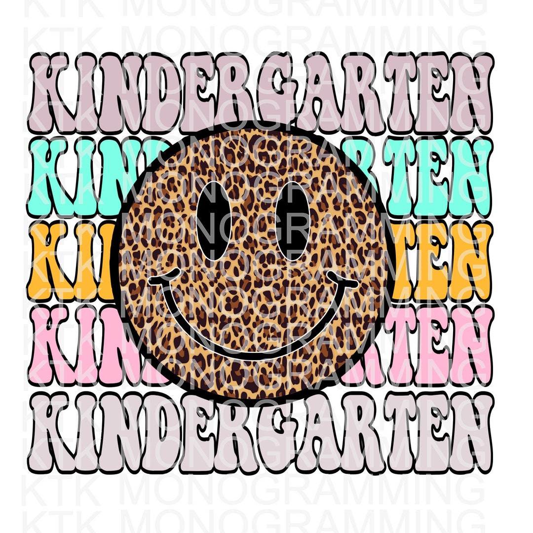 Kindergarten Pastel Repeat Leopard Smiley Face PNG - Etsy