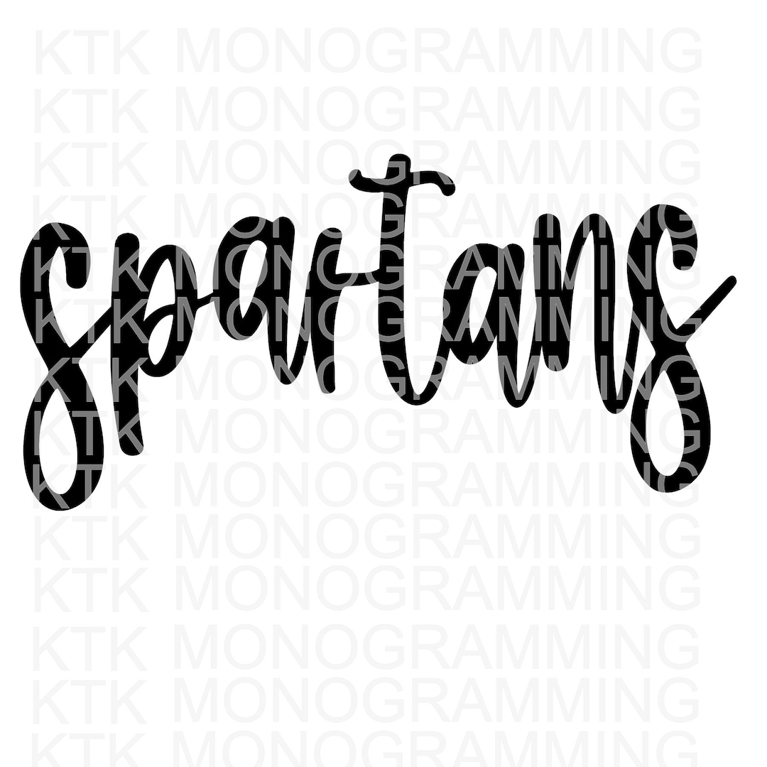 Spartans Mascot Hand Written Design PNG/SVG Mascot Digital - Etsy