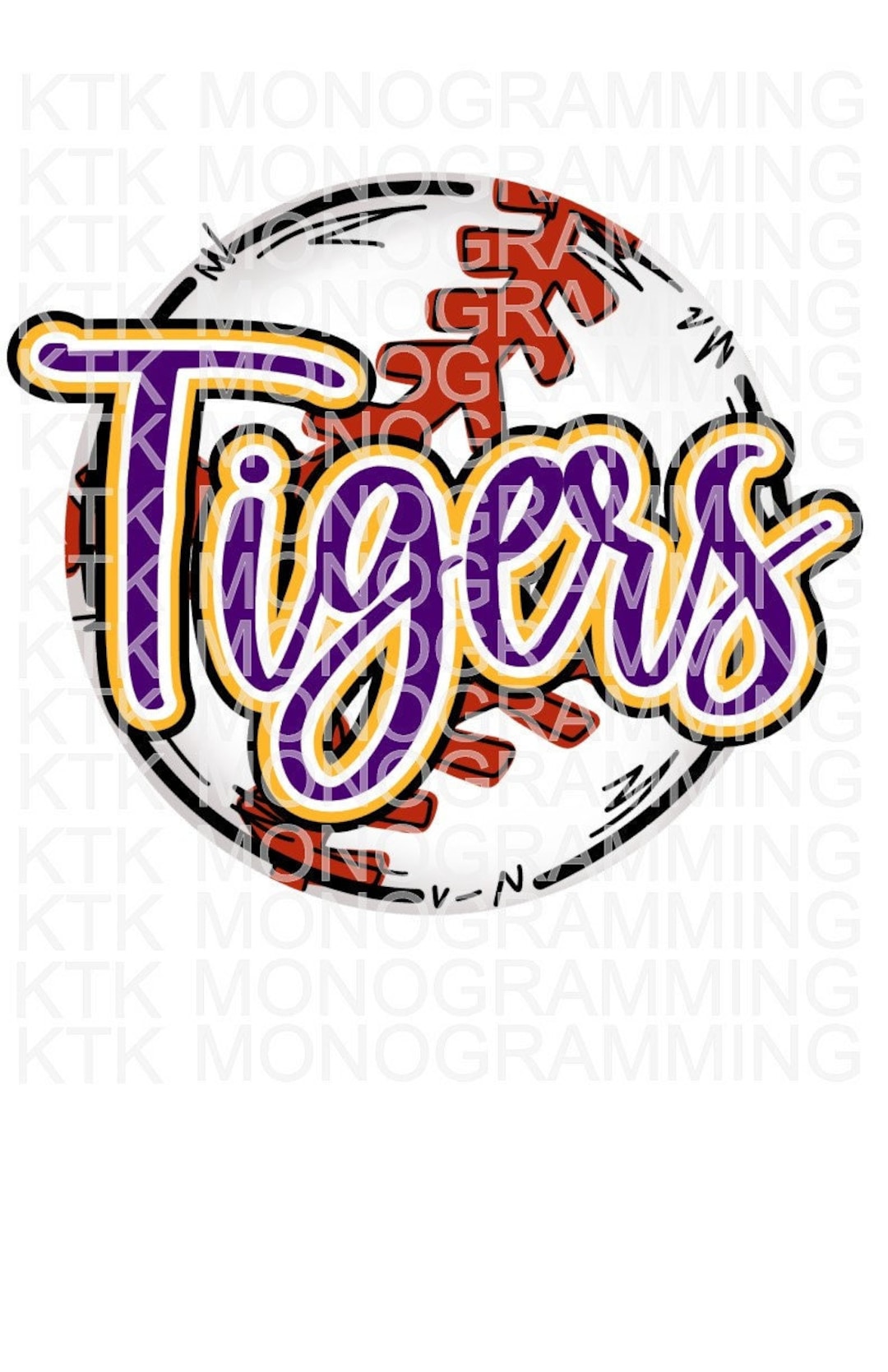 LSU Tigers Baseball Tigers Script Purple and Gold PNG - Etsy