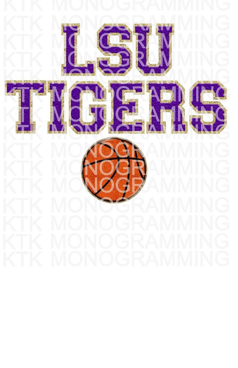 LSU TIGERS Faux Chenille Letters With Purple and Faux Gold - Etsy