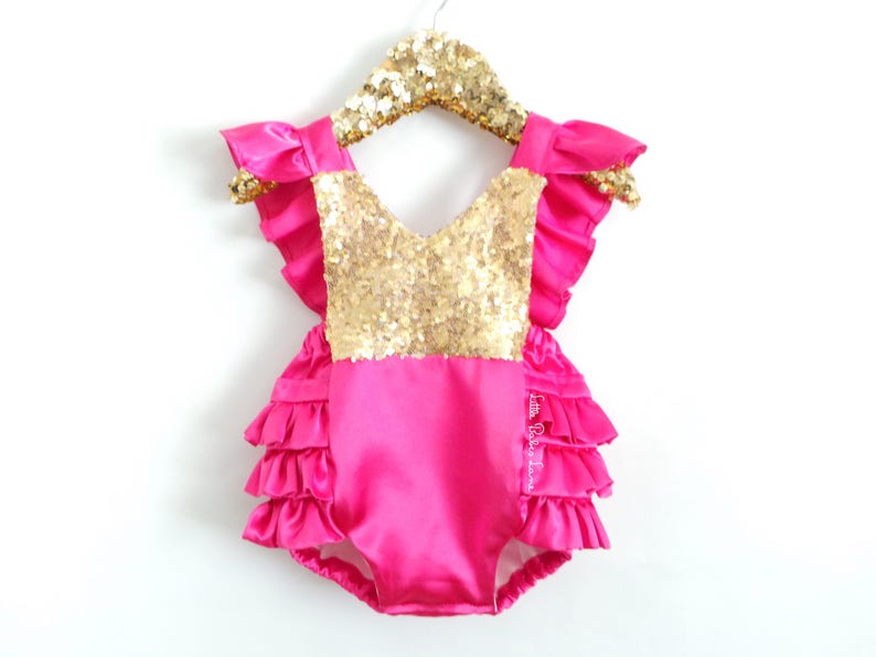 Hot Pink Romper Ruffle Romper Baby Romper Toddler Romper - Etsy
