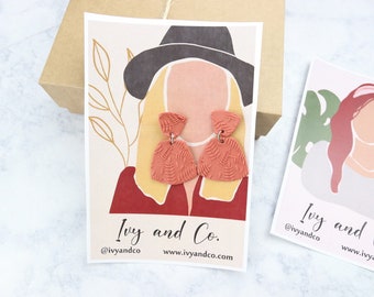 Earring Display Cards Custom Earring Cards Clay Earring | Etsy