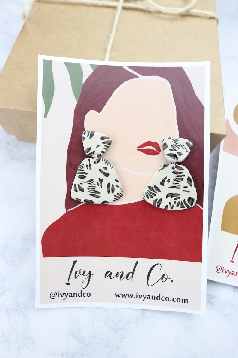 Earring Display Cards Custom Earring Cards Clay Earring - Etsy