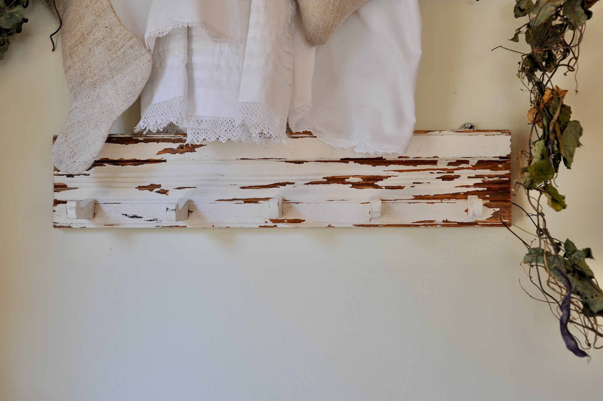 Handmade Peg Rack Reclaimed Antique Trim Lumber With Chippy - Etsy