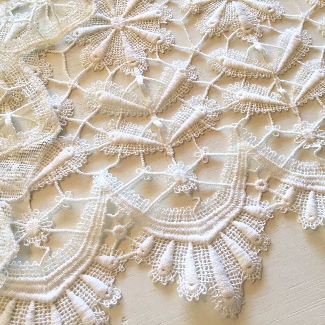 Fabulous Piece of Handmade Belgian Lace from Antique Curtain | Etsy