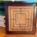 Antique Wooden Checkers Game Board, Vintage Red and Black Hand-painted ...