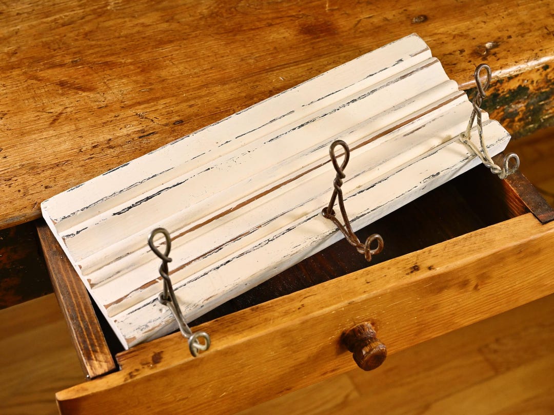 Handmade Peg Rack, Reclaimed Antique Trim Lumber With White Chalk Paint ...