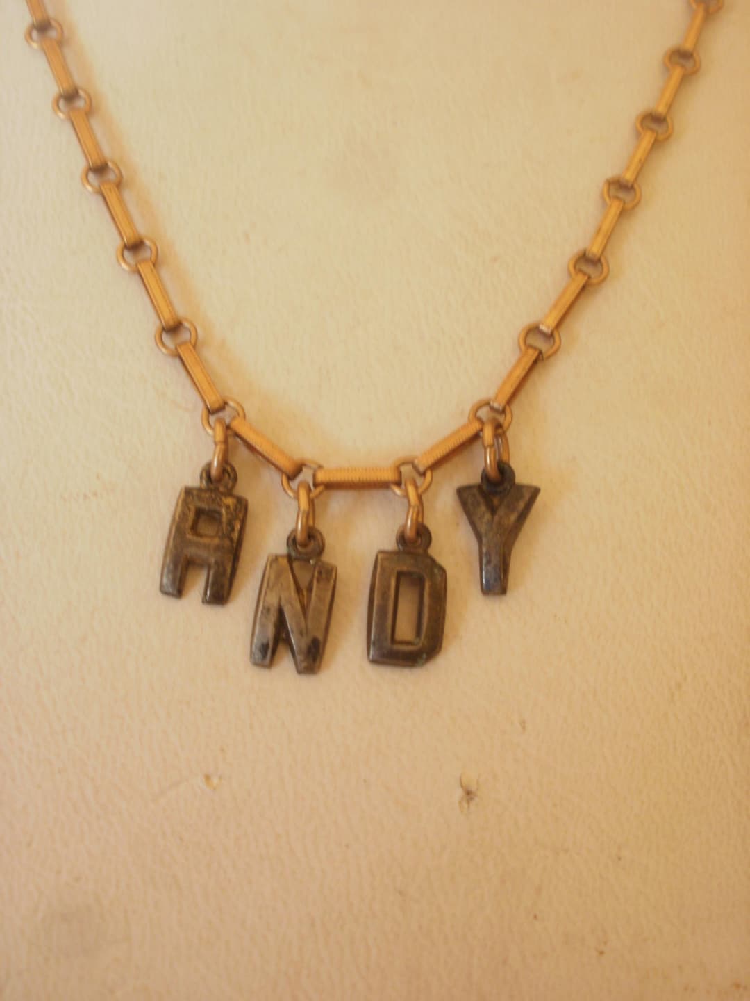 WW2 Era Gold Filled & Silver Sweetheart Name Choker Necklace "andy" - Etsy