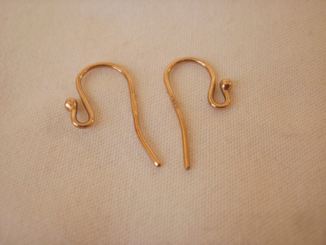 9ct Yellow Gold Ear Wires - Etsy