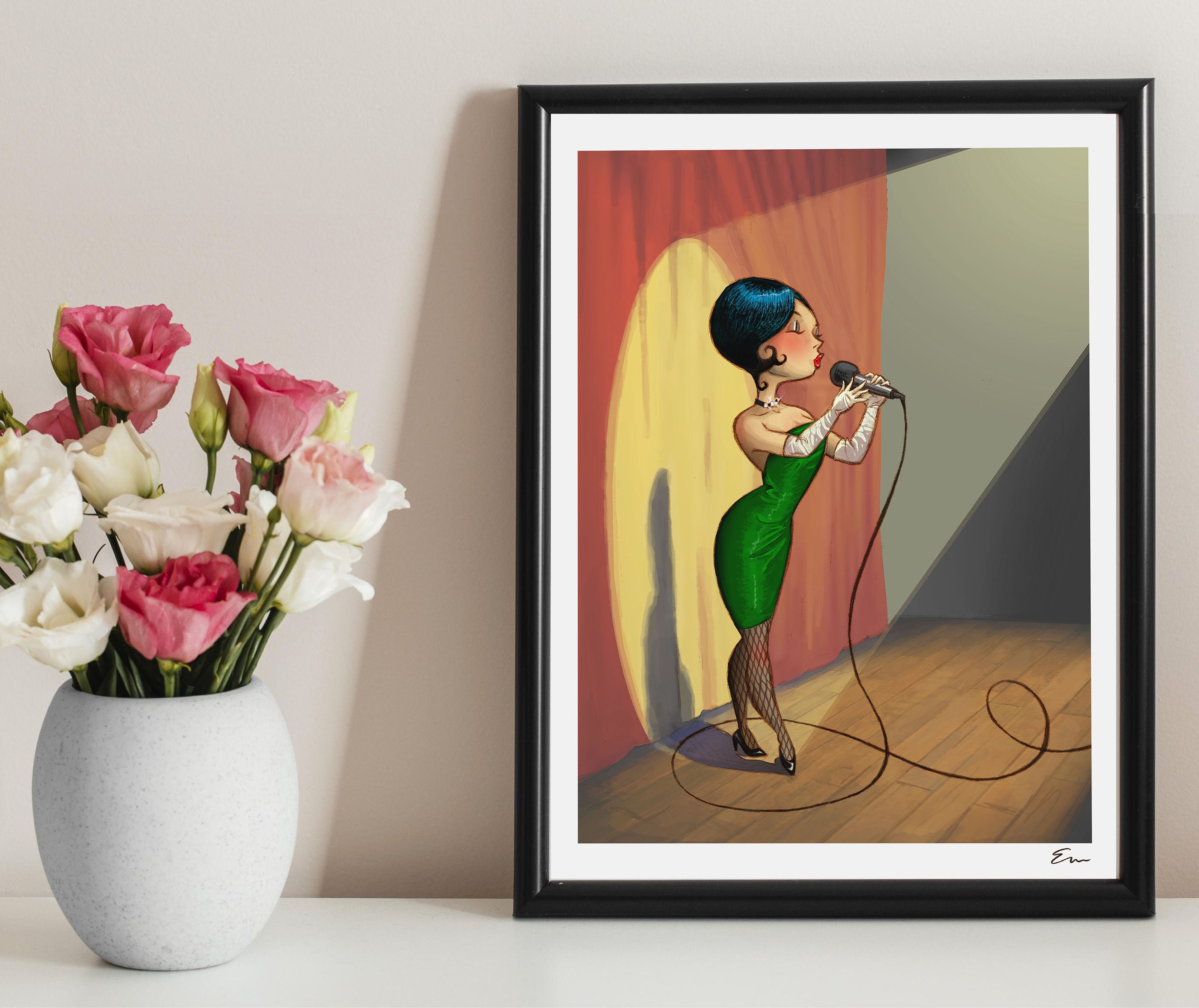 Torch Singer Art Print Digital Download 9 X 12 Beautiful Singing 1920s ...