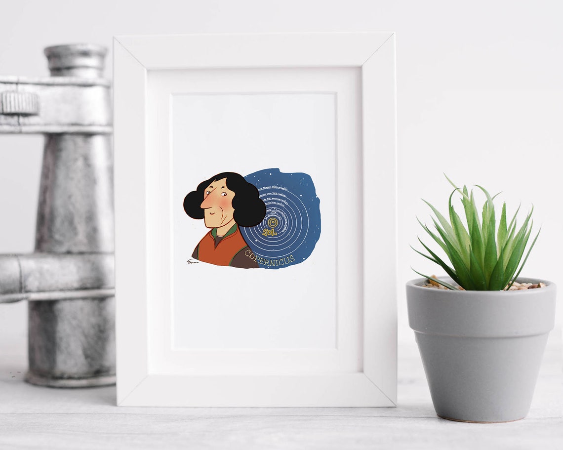 Nicolaus Copernicus Art Print Digital Download 5 X 7" | Cute Cartoon ...