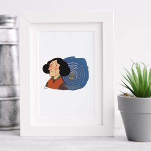 Nicolaus Copernicus Art Print Digital Download 5 X 7" | Cute Cartoon ...
