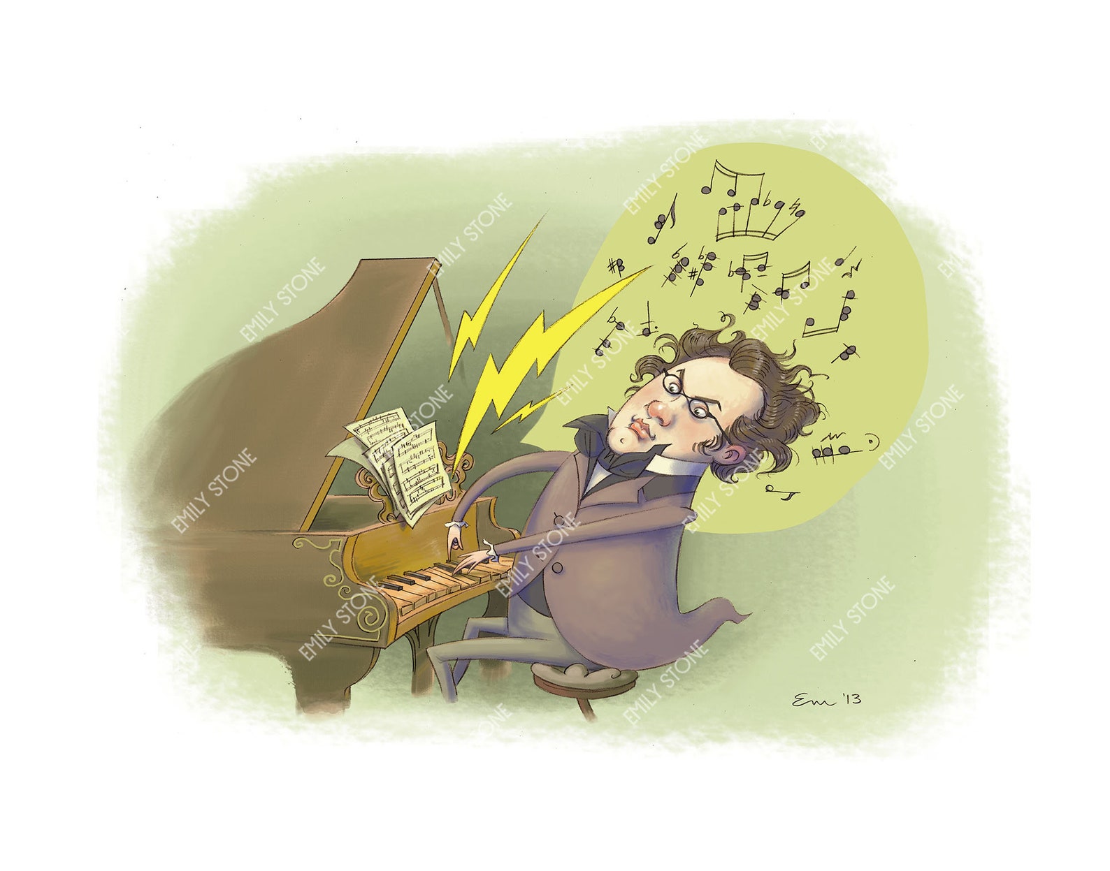 Franz Schubert Art Print Digital Download 11 X 14" | Piano Player Music ...