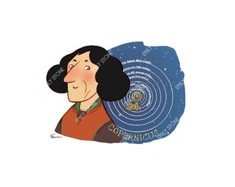 Johannes Kepler Art Print Digital Download 5 X 7" | Cute Cartoon ...