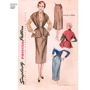 Simplicity 8507 Misses' Vintage Skirt and Stole Retro 1950's - Etsy