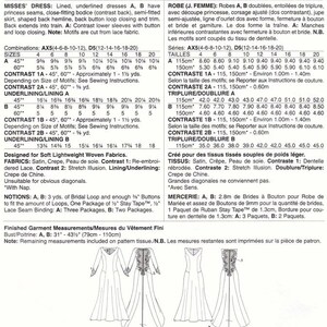 Butterick B5779 Women's' - Misses' Wedding Elegance Lace-back Dress ...