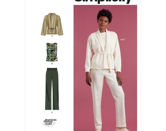 Uncut Simplicity Sewing Pattern 3894 Misses Jacket, Knit Top, Pants ...