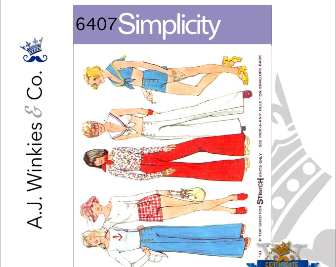 Simplicity 6407 Misses' Wide-leg Pants or Shorts, Midriff Top and ...