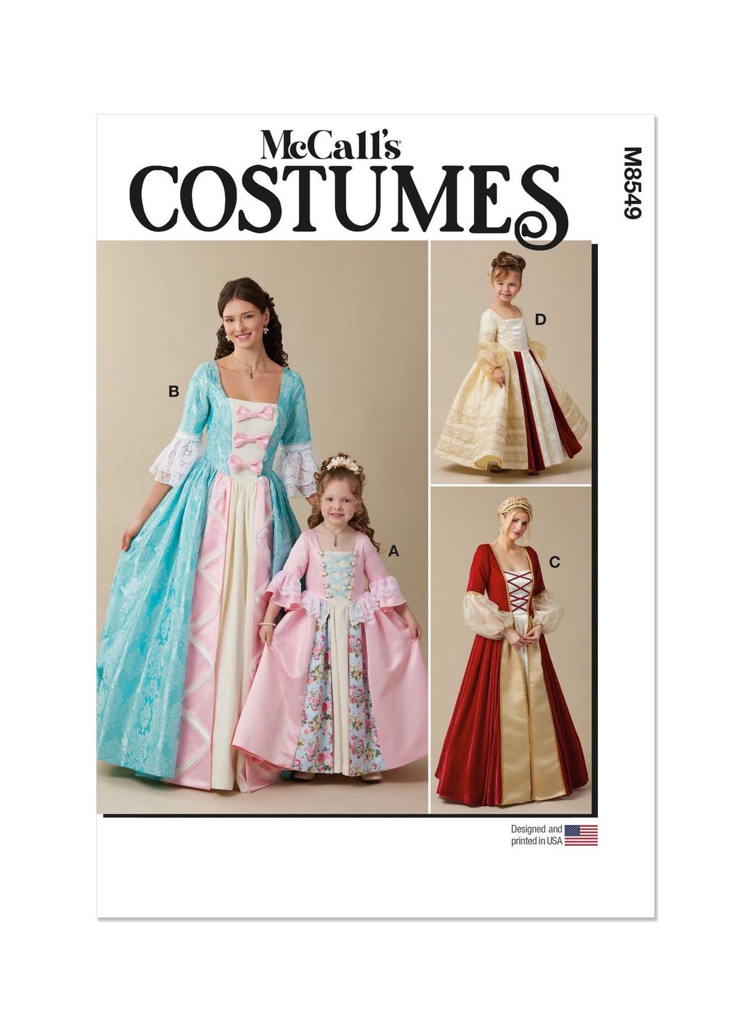 Mccall's M8549 Misses' Princess / 18th Century Costume - Etsy