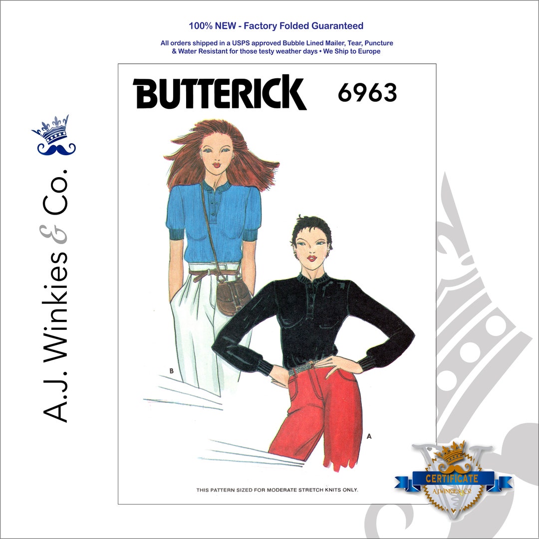 Butterick 6963 Misses Loose-fitting Tops - Etsy