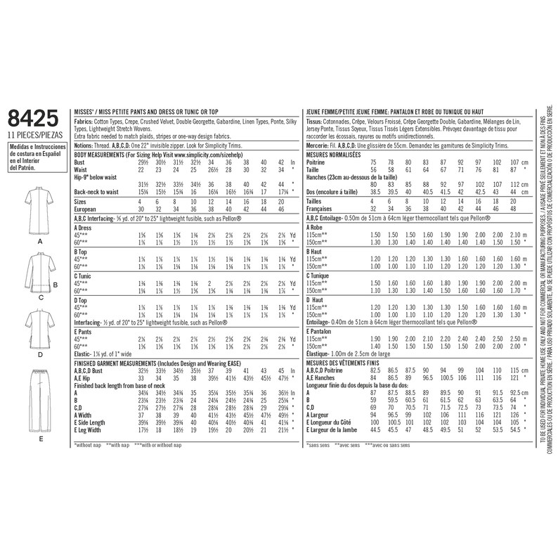 Simplicity 8425 Misses'/miss Petite Choker Collar Dress | Etsy