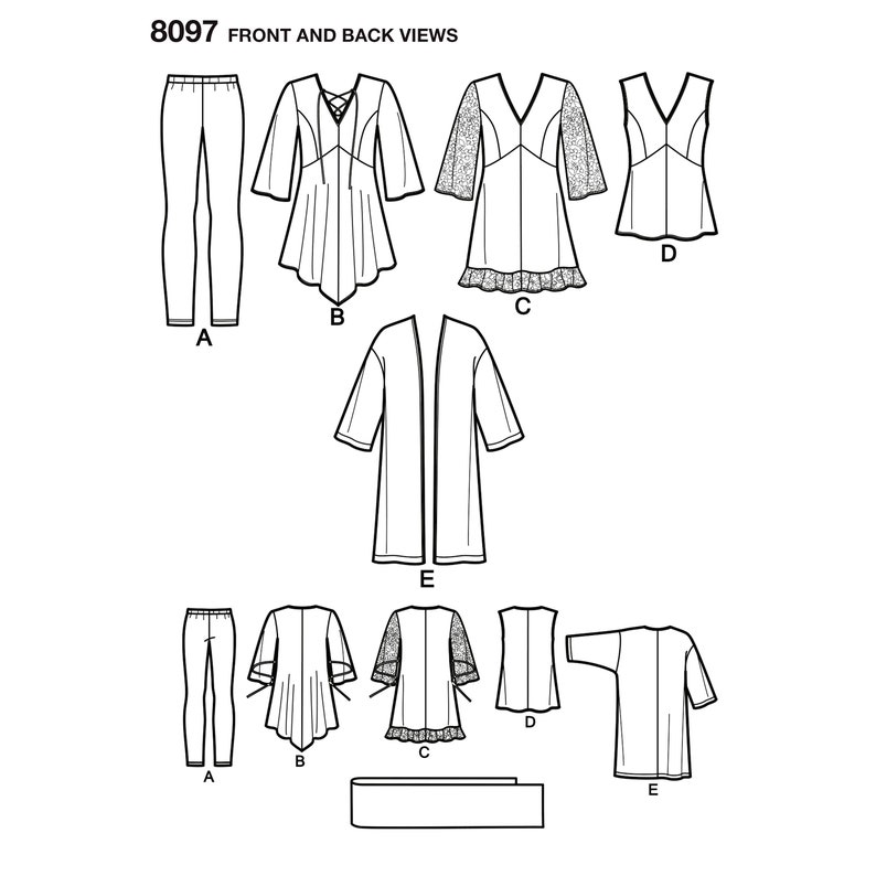 Simplicity 8097 Plus Size Tunic Top Kimono and Knit Leggings - Etsy