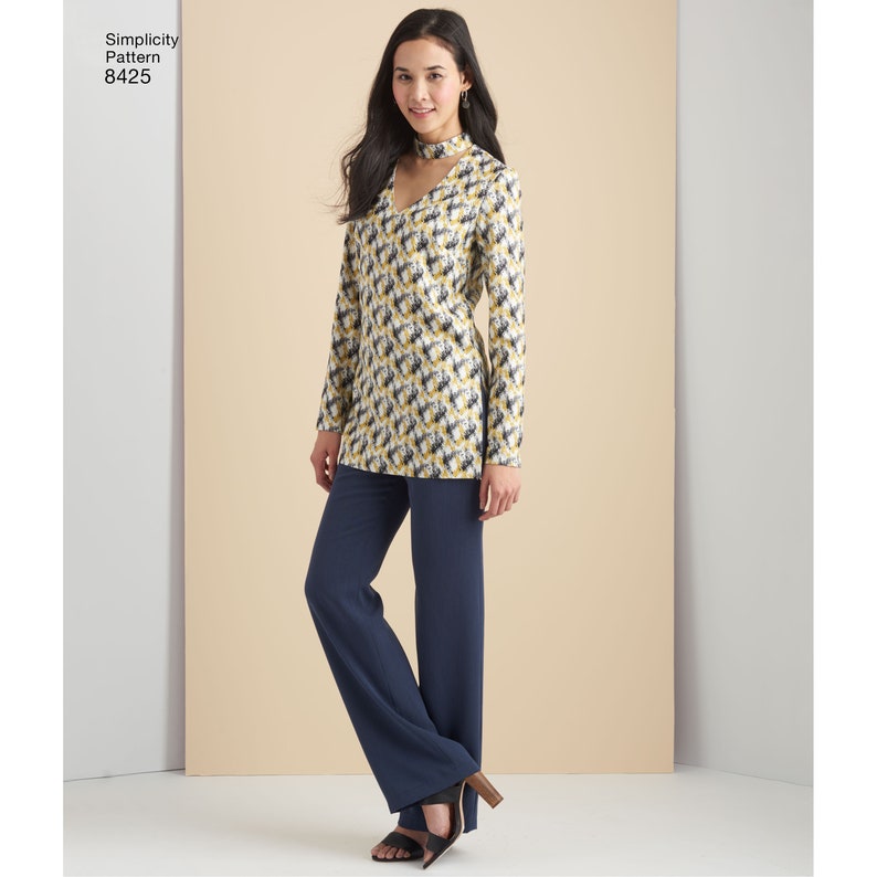 Simplicity 8425 Misses'/miss Petite Choker Collar Dress | Etsy