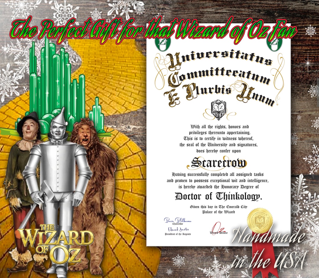 Scarecrow's Diploma Wizard of Oz 1939 - Etsy