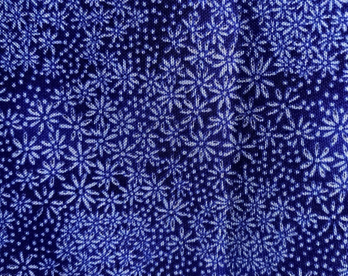 Lt Blue Floral Print on Royal Blue Bkg. Cotton Fabric - Etsy