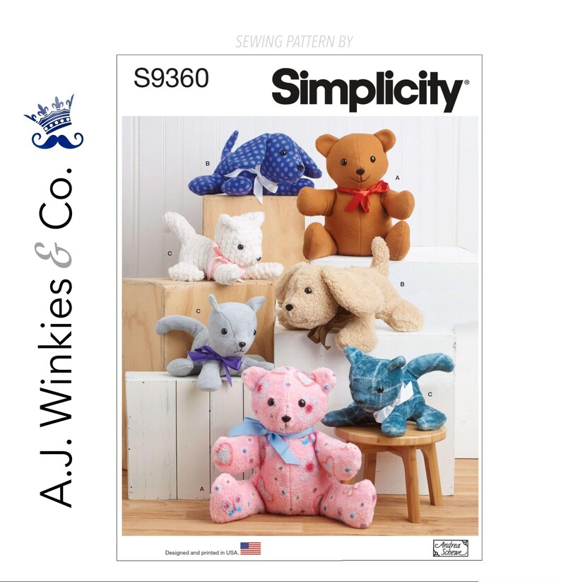 Memory Plush Angle Animals With Wings - Simplicity S3122 - Etsy