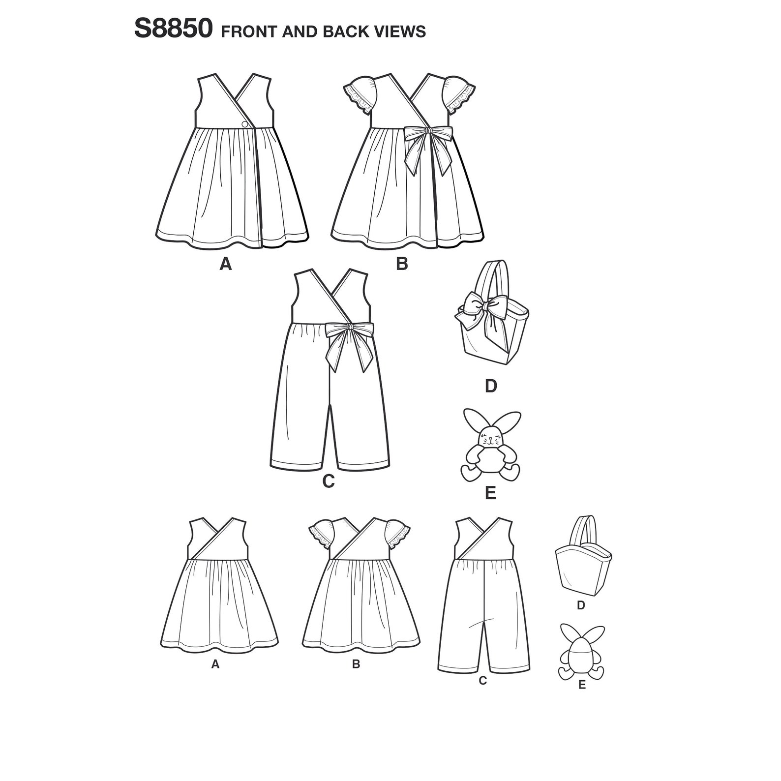 Simplicity S8850 Toddlers' Dress Jumpsuit Basket and - Etsy