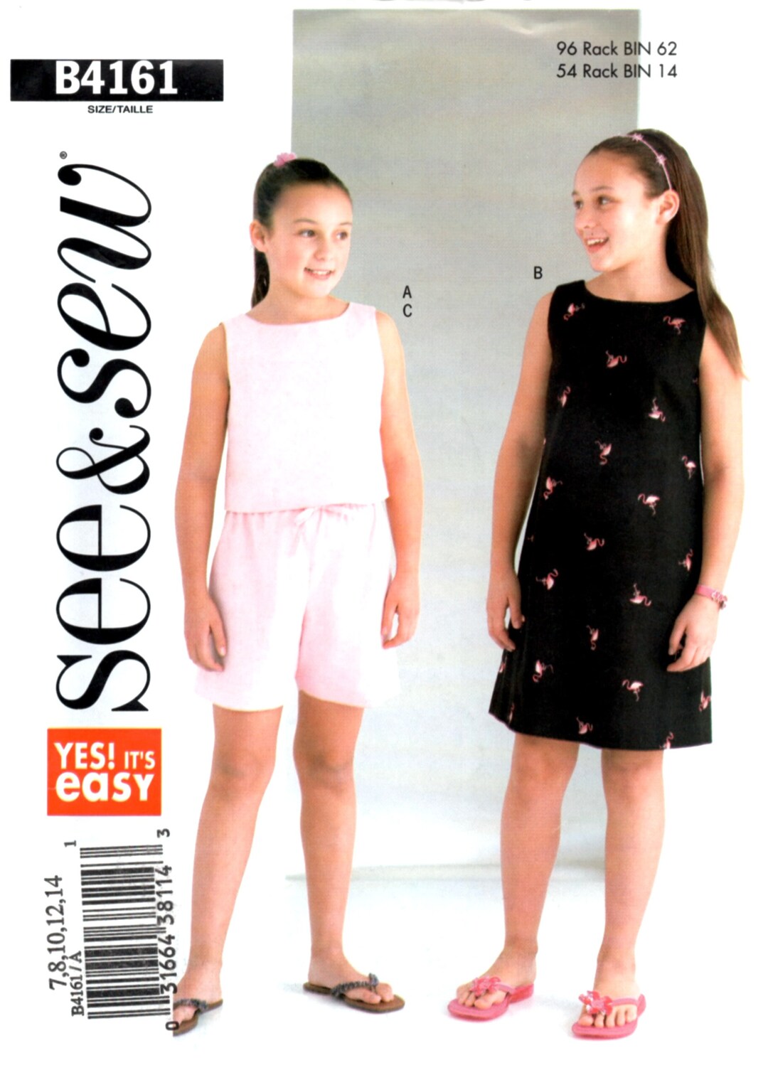 See & Sew B4161 Children's Top, Dress and Pants Size (7-8-10-12-14) - Etsy