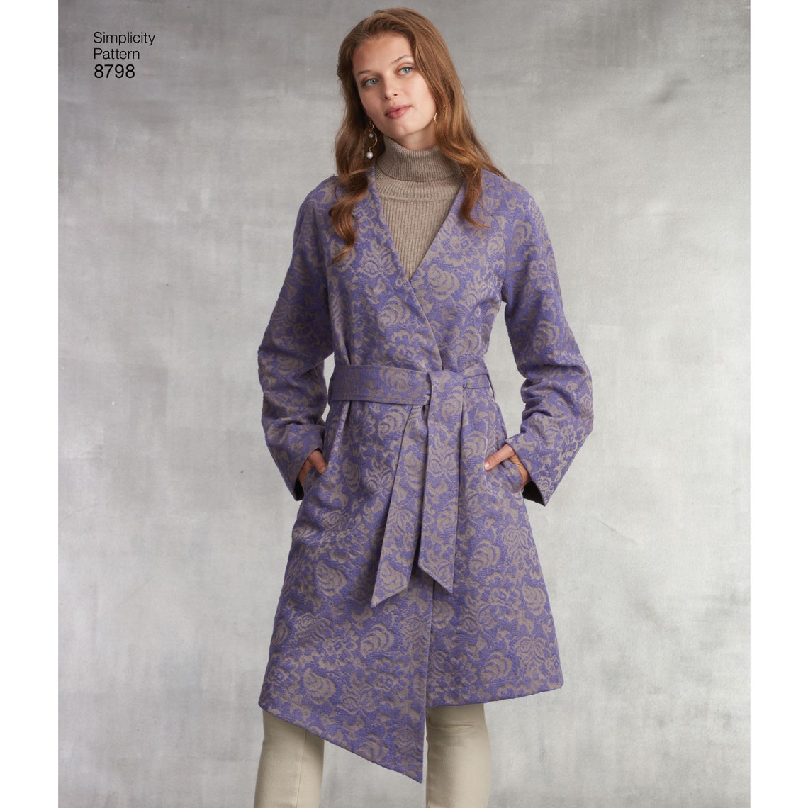 Misses' Unlined Coat with Tie Belt Simplicity 8798 | Etsy