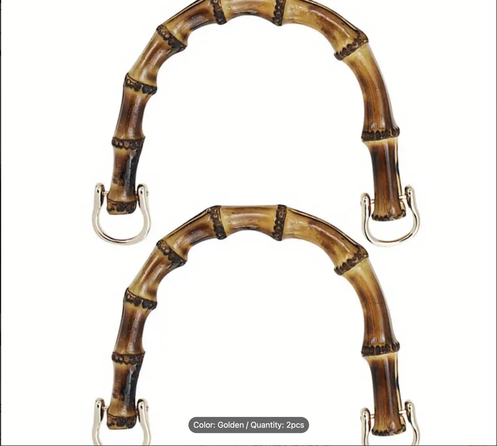 2pcs Faux Bamboo Plastic Handle With Link Buckle for Bag, Handcrafted ...