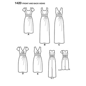 Simplicity 1420 Misses' Dress in Two Lengths With Bodice Variations - Etsy