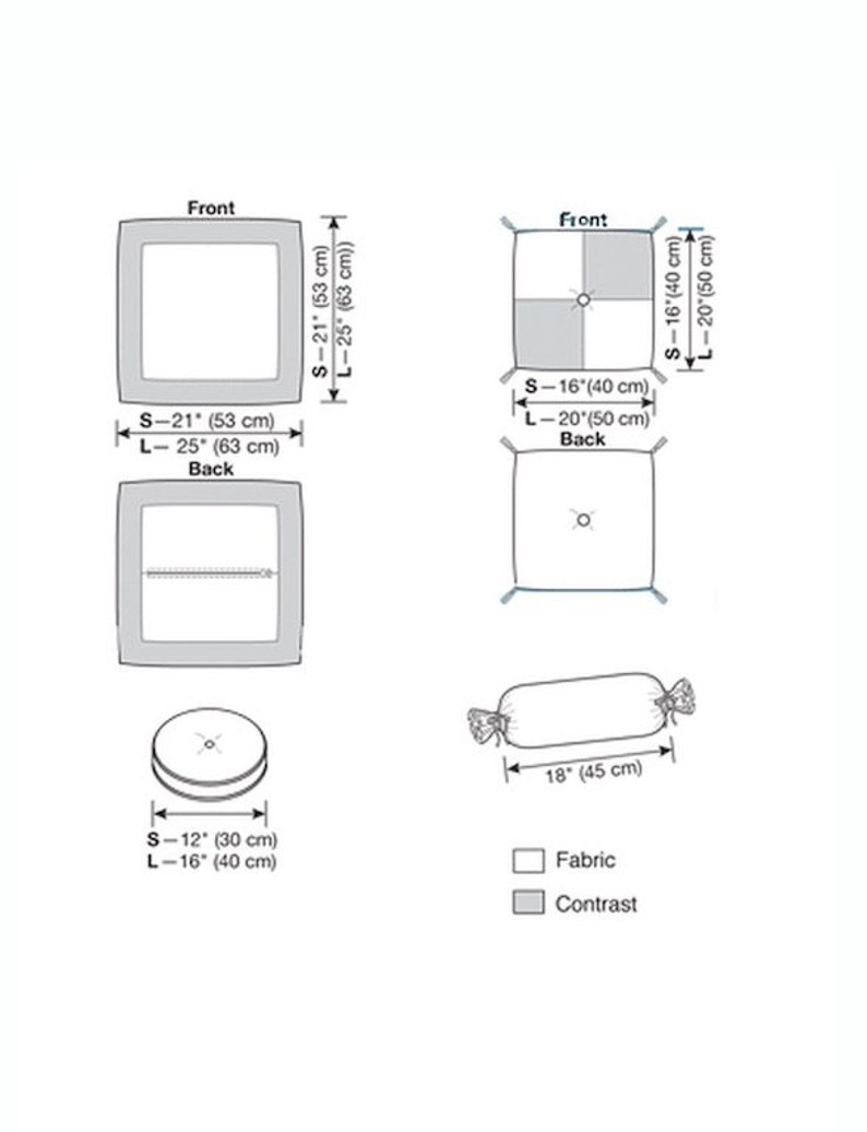 Kwik Sew K3910 Square Round and Bolster Pillows - Etsy