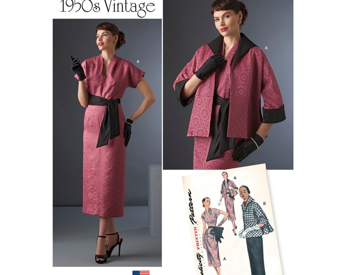 Simplicity 8245 Vintage 1950s Dress, Sash, and Lined Jacket - H5 (6-14 ...