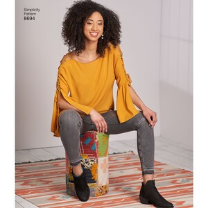 Simplicity 8694 Misses' Flared Sleeve Tops - Etsy