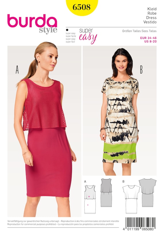 Burda Style 6508 Misses' Dress and Top Size 8-20 | Etsy