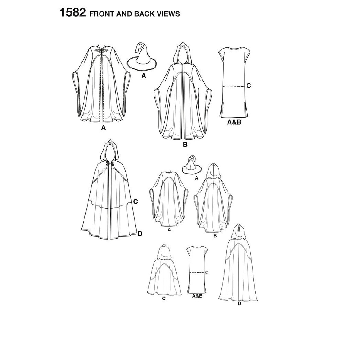 Simplicity S1582 Misses, Men and Teen Capes, Wizards Cloke, Hobbit - Etsy