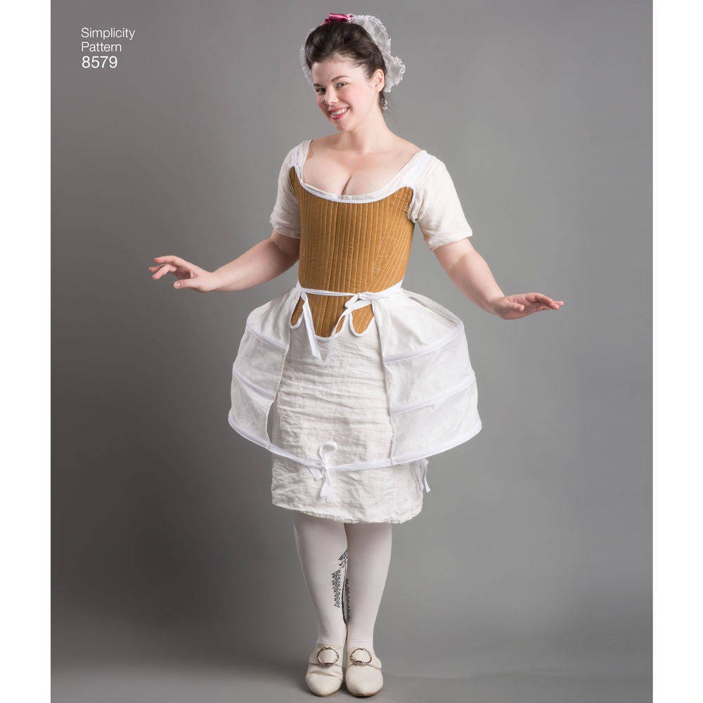 Simplicity 8579 Corset, Shift and Panniers - 18th Century Undergarments ...