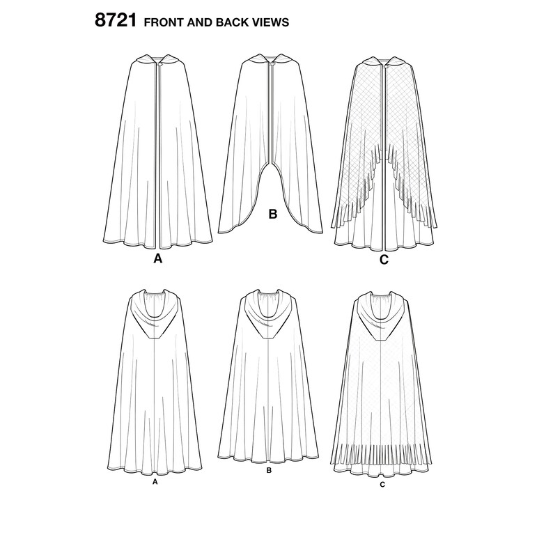 Simplicity 8721 Misses' Hooded Capes - Etsy