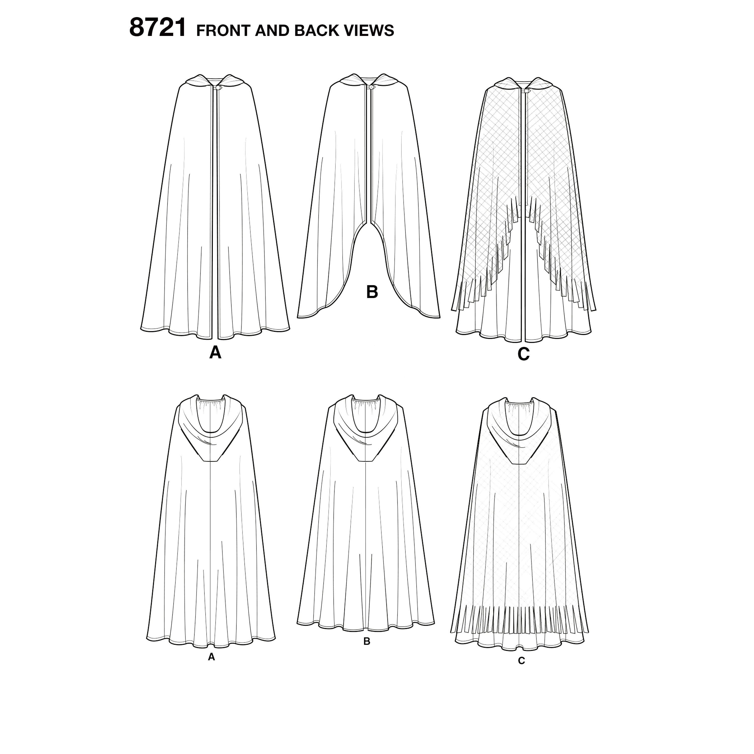 Simplicity 8721 Misses' Hooded Capes | Etsy